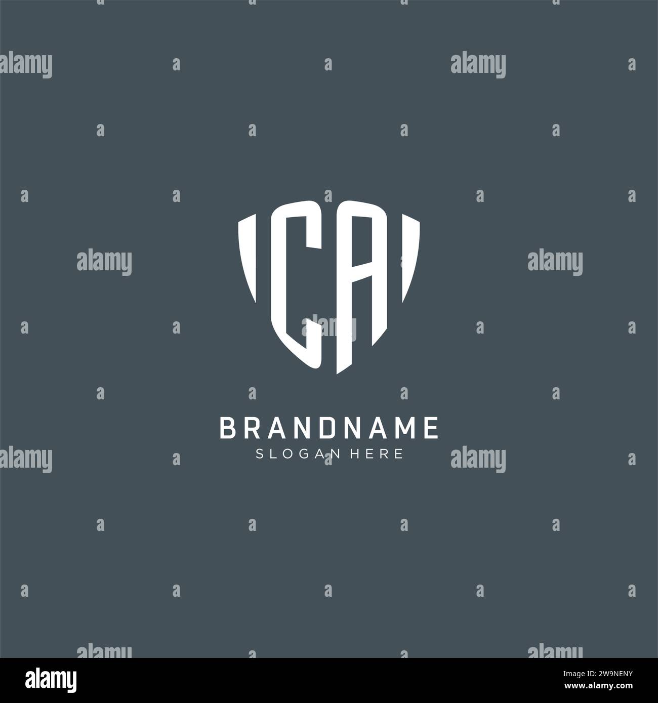 Initials CA logo shield guard shape, creative logo design concept ...