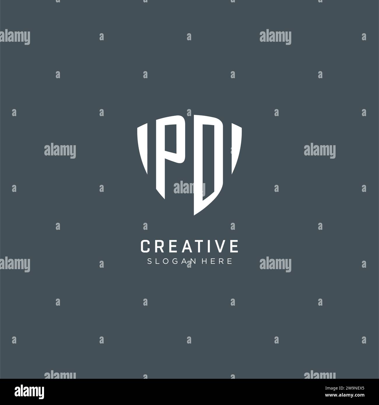 Initials PD logo shield guard shape, creative logo design concept vector graphic Stock Vector ...