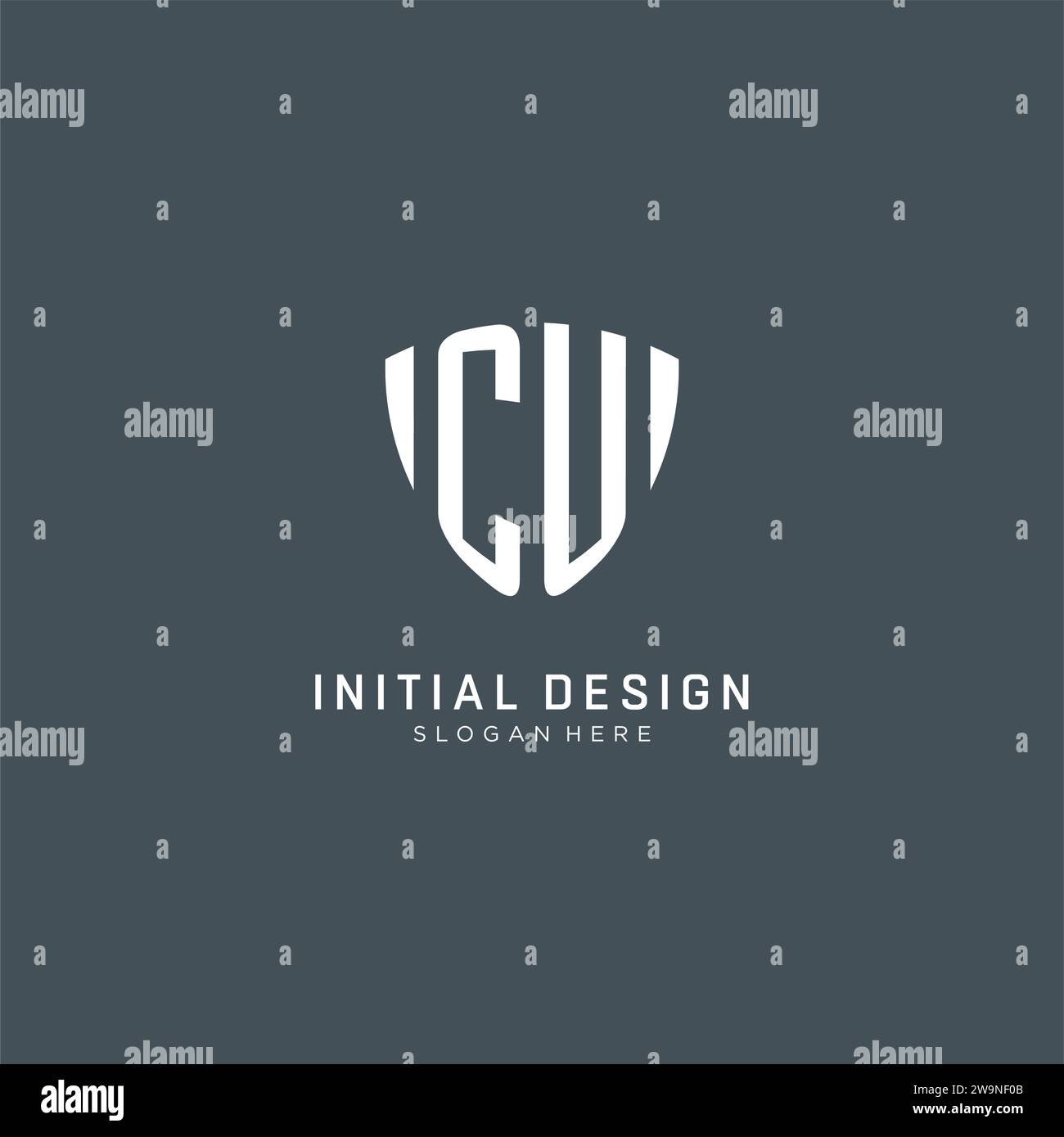 Initials CU logo shield guard shape, creative logo design concept vector graphic Stock Vector ...