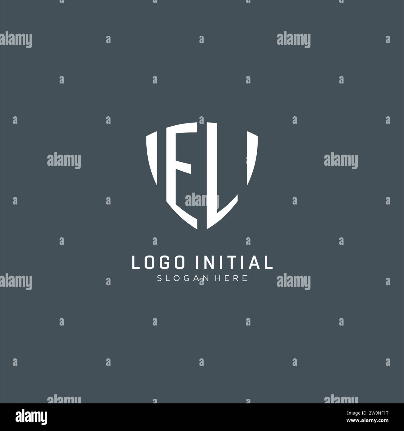 Initials EL logo shield guard shape, creative logo design concept vector graphic Stock Vector ...