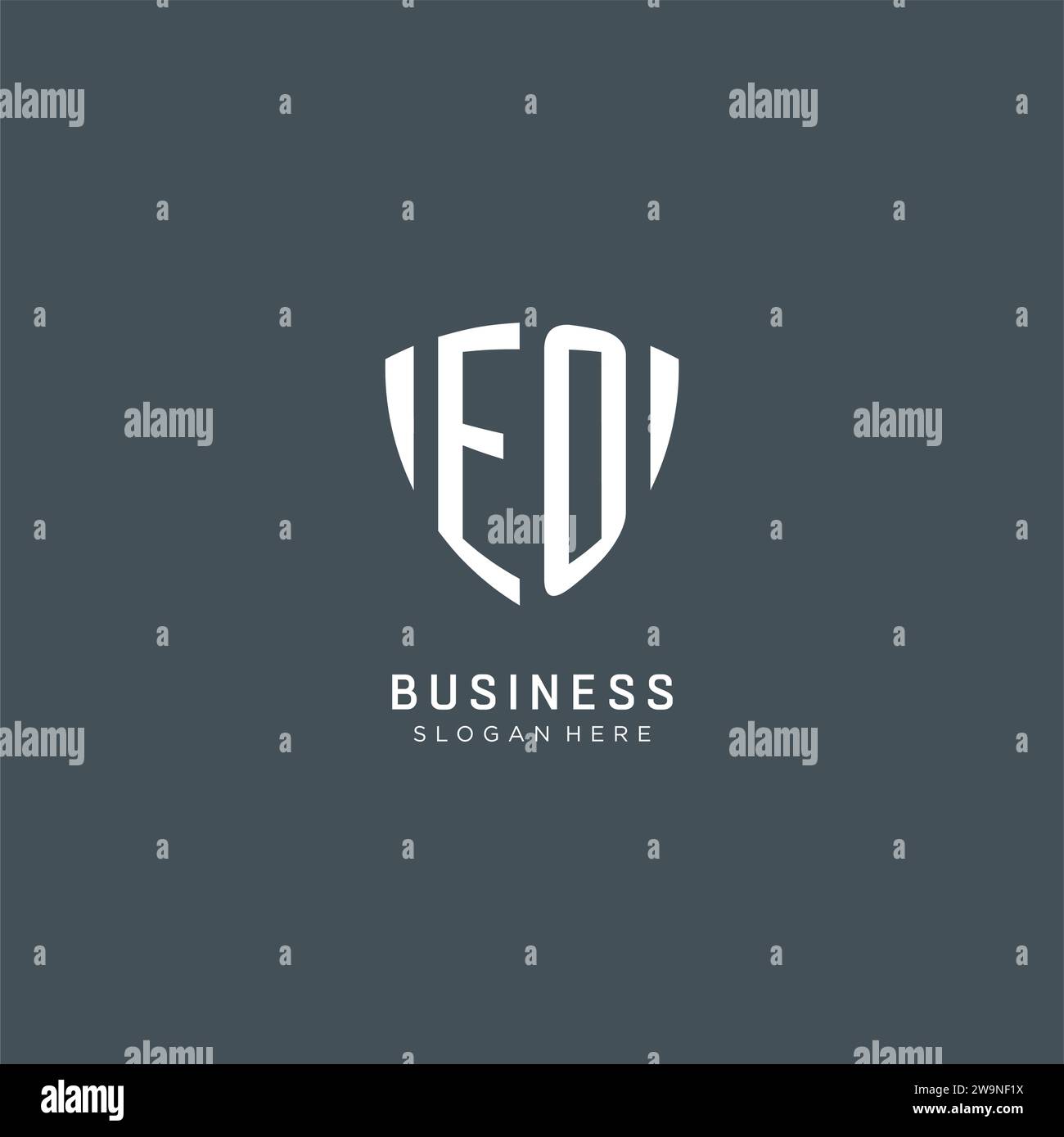 Initials EO logo shield guard shape, creative logo design concept ...