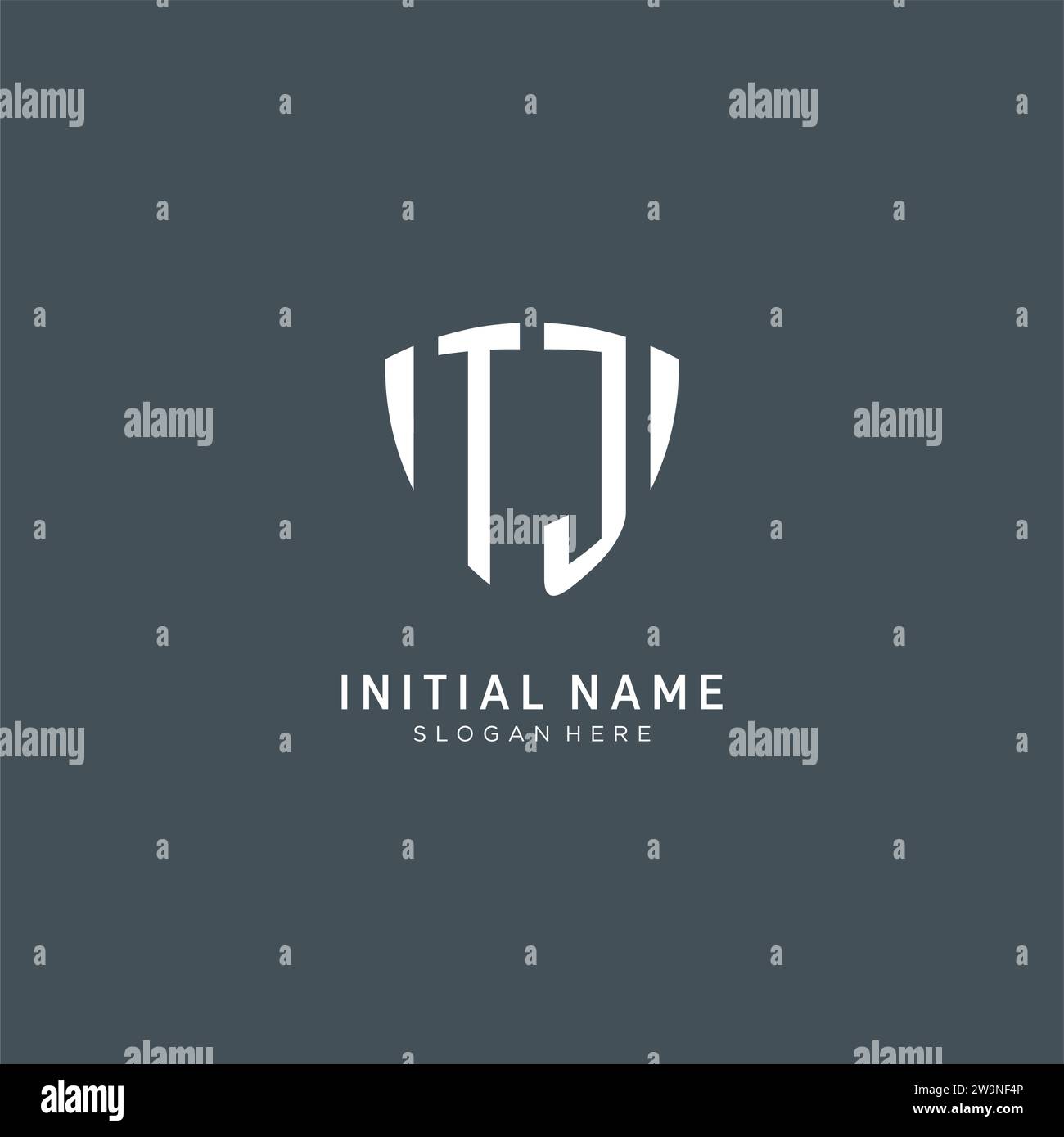 Initials TJ logo shield guard shape, creative logo design concept vector graphic Stock Vector ...