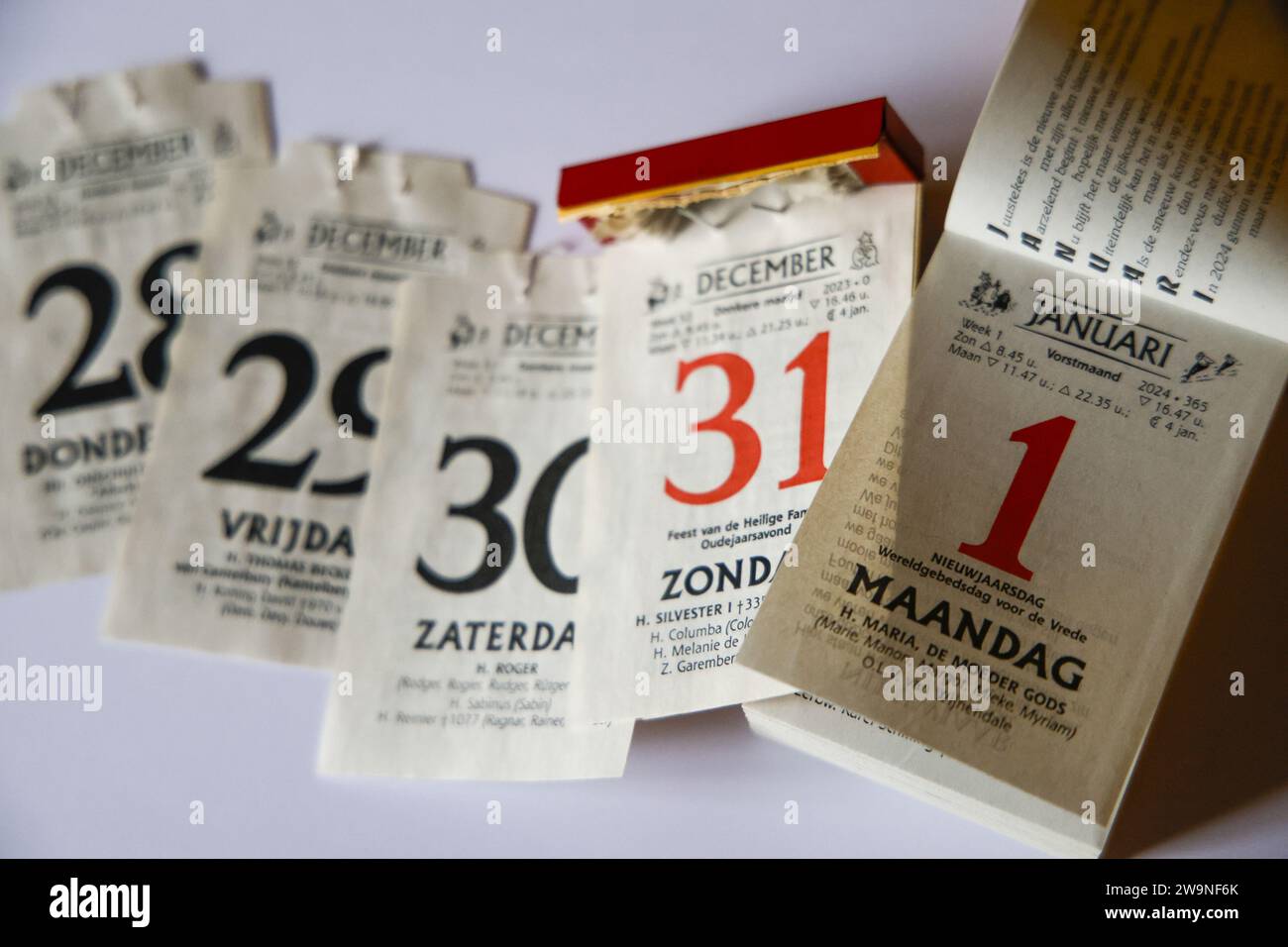 Illustration picture shows the pages of 28-29-30 and 31 December 2023 ...