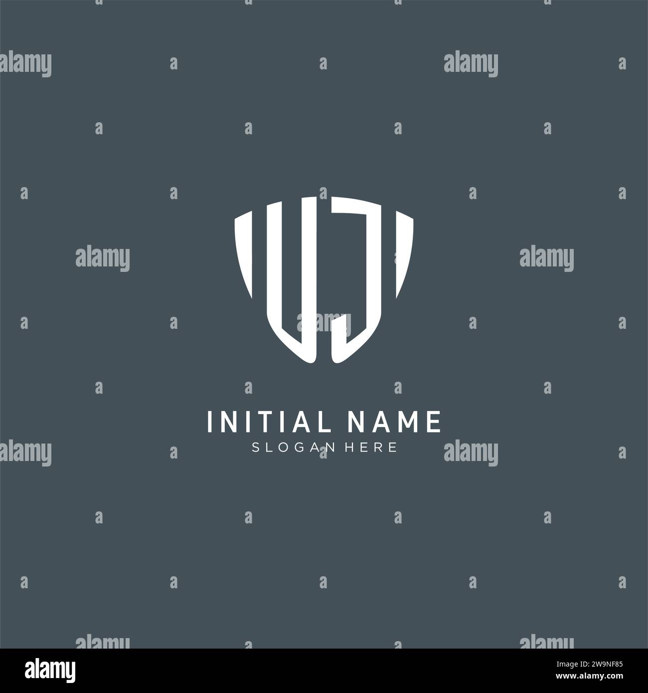 Initials UJ logo shield guard shape, creative logo design concept vector graphic Stock Vector ...