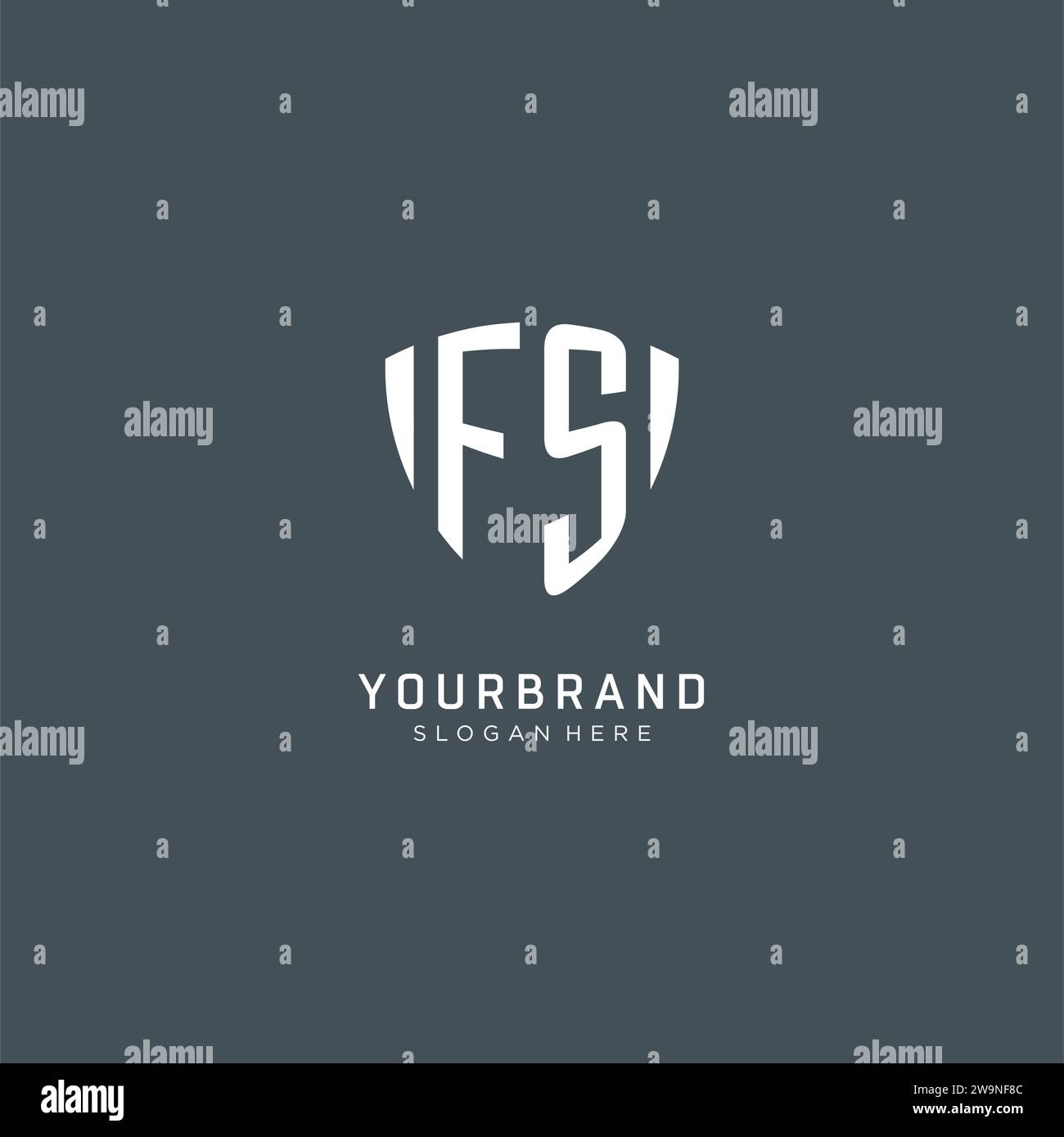 Initials FS logo shield guard shape, creative logo design concept ...