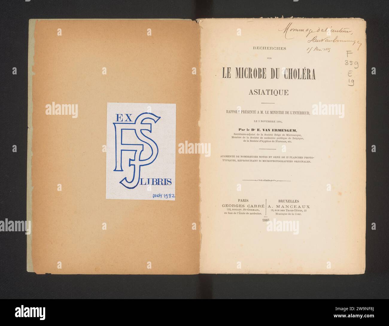 Research on the microbe of Asian cholera, Émile Van Ermengem, 1885 book ...