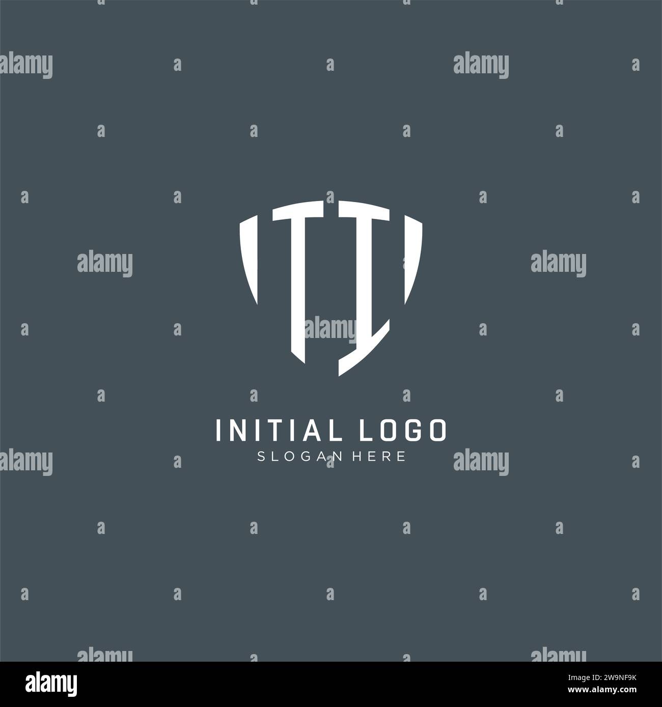 Initials TI logo shield guard shape, creative logo design concept vector graphic Stock Vector ...