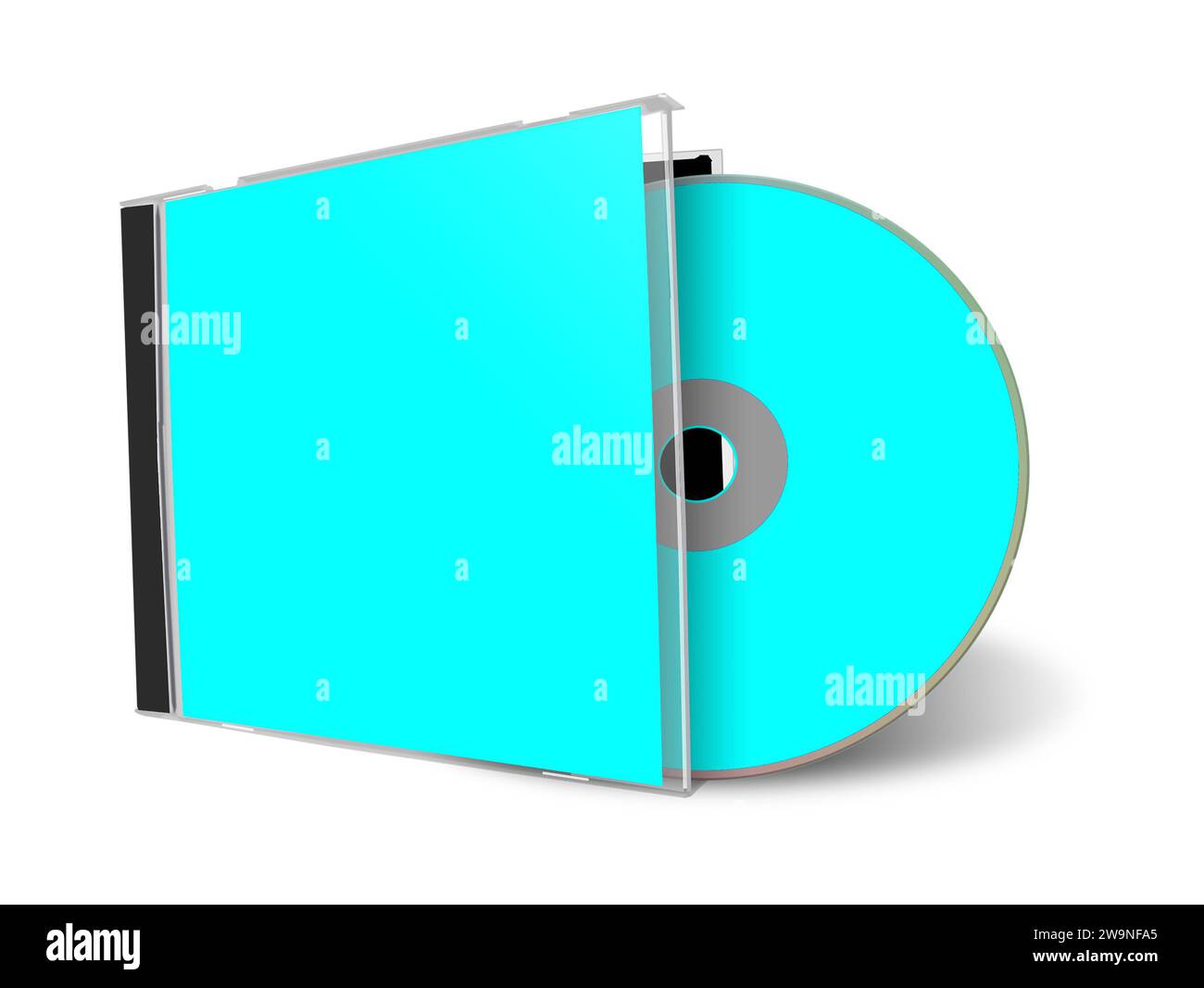 CD or DVD blank template cyan for presentation layouts and design. 3D ...