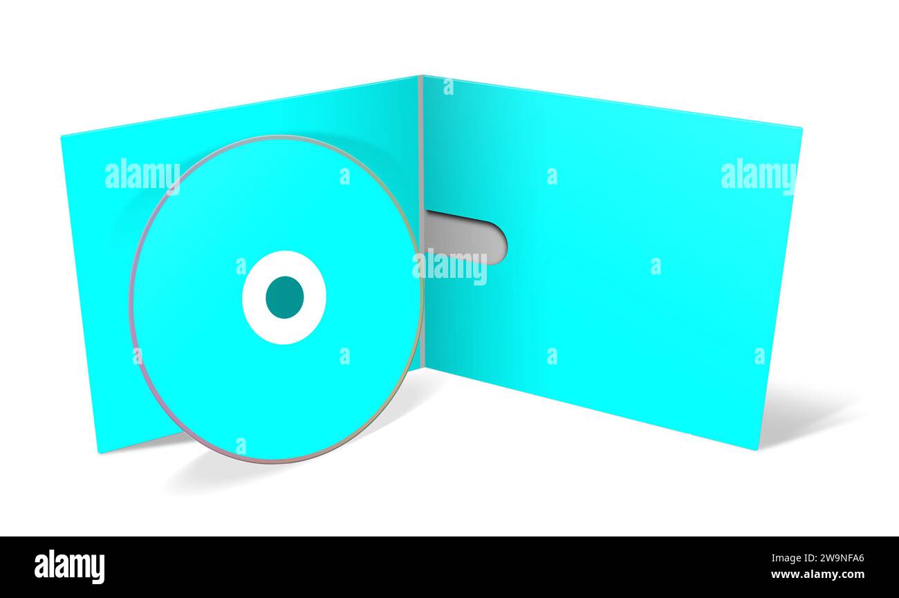 CD or DVD blank template cyan for presentation layouts and design. 3D ...