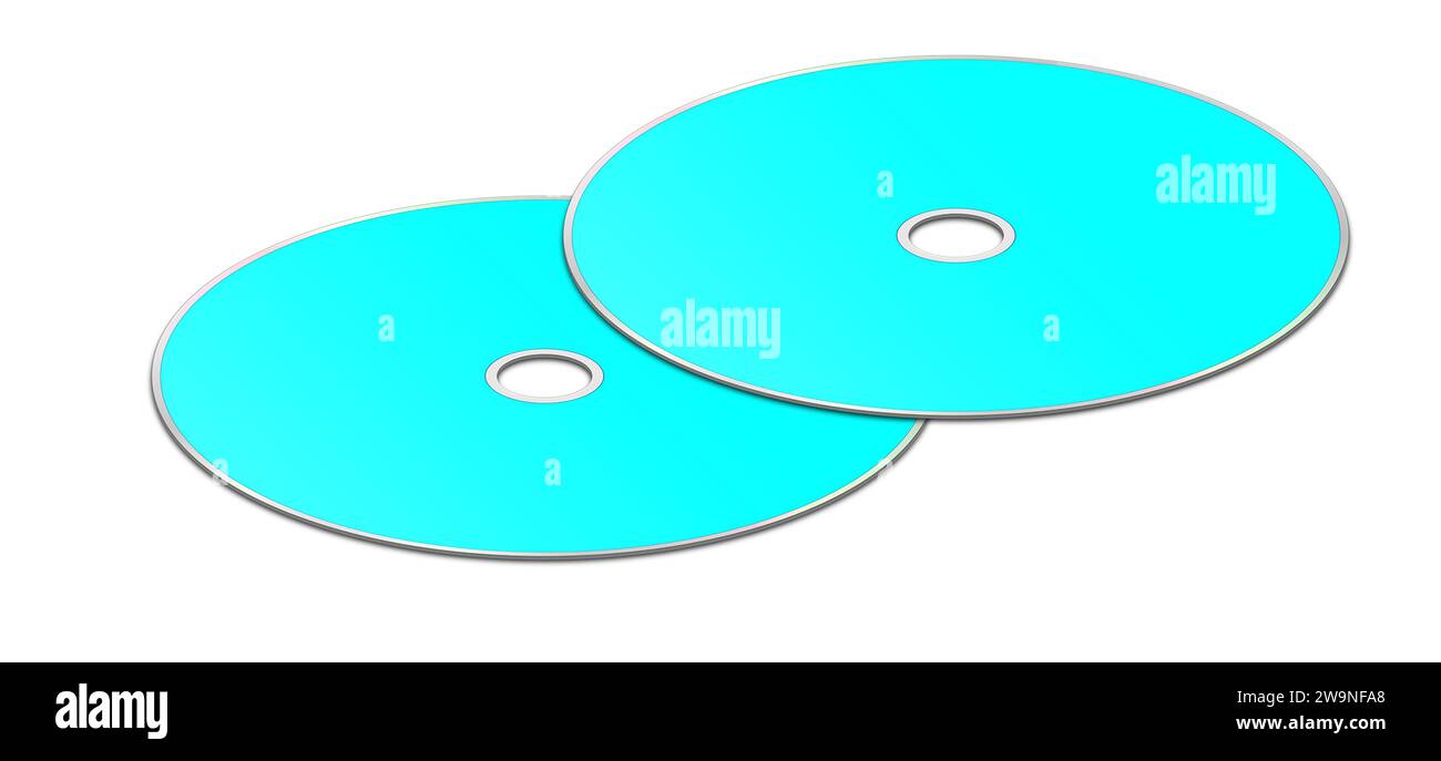 CD or DVD blank template cyan for presentation layouts and design. 3D ...