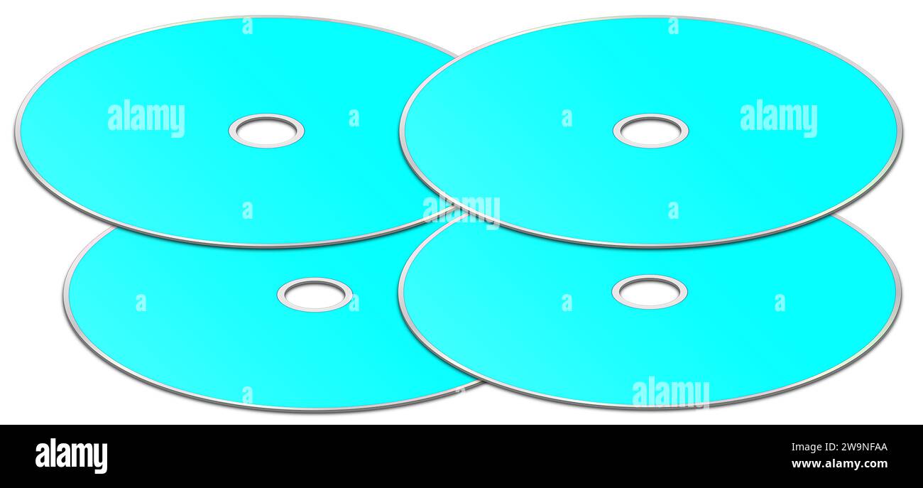 CD or DVD blank template cyan for presentation layouts and design. 3D ...