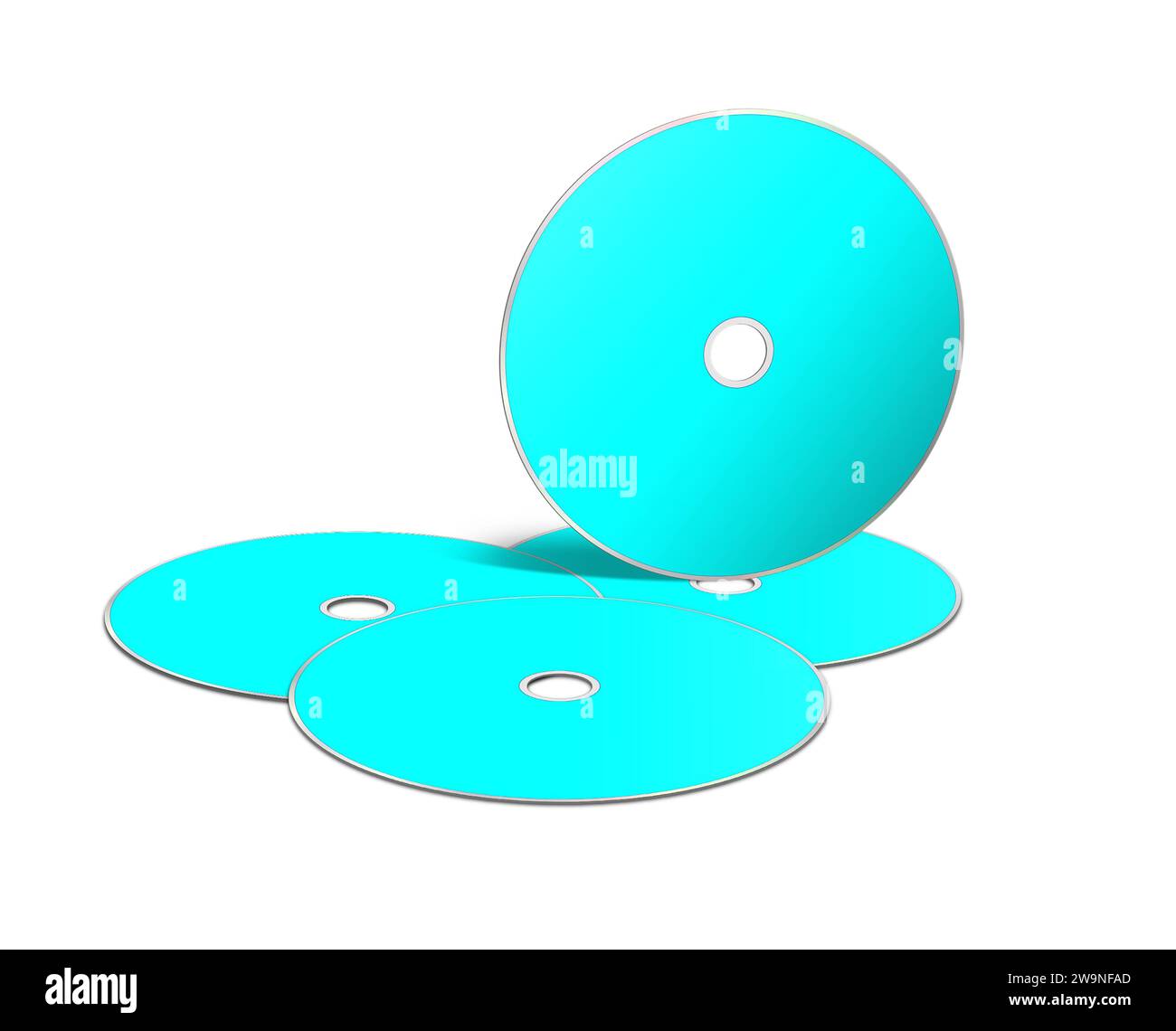 CD or DVD blank template cyan for presentation layouts and design. 3D ...