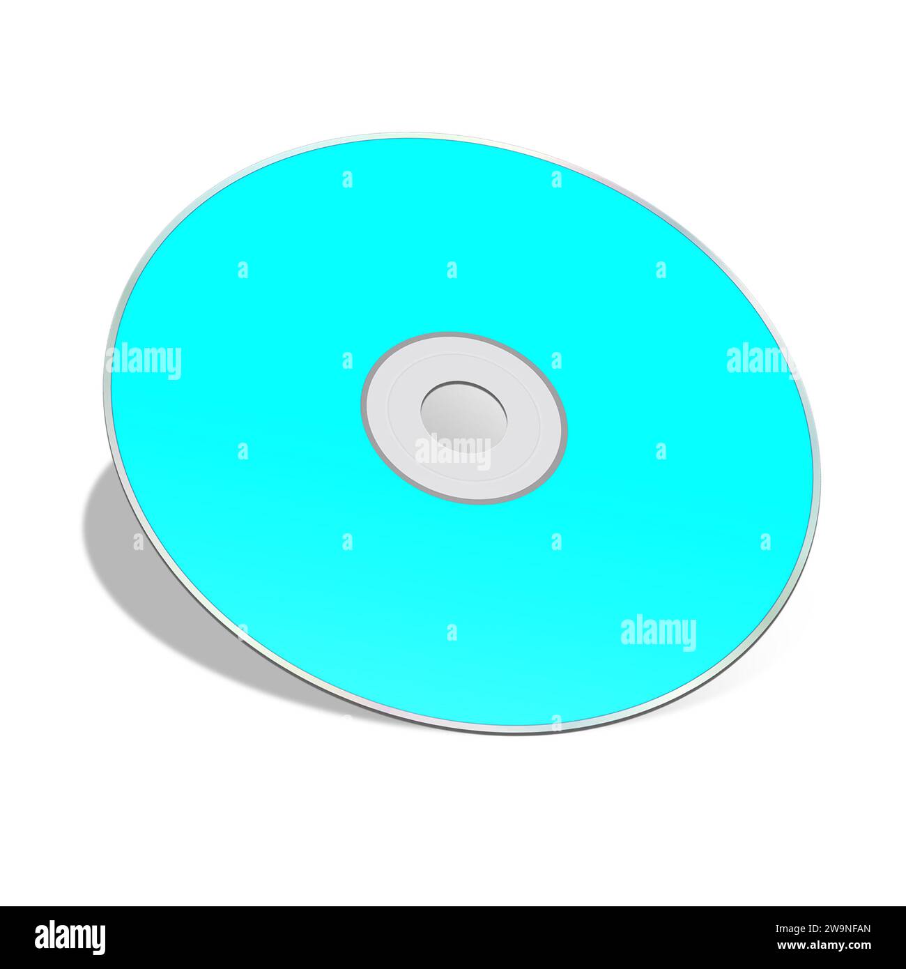 CD or DVD blank template cyan for presentation layouts and design. 3D ...