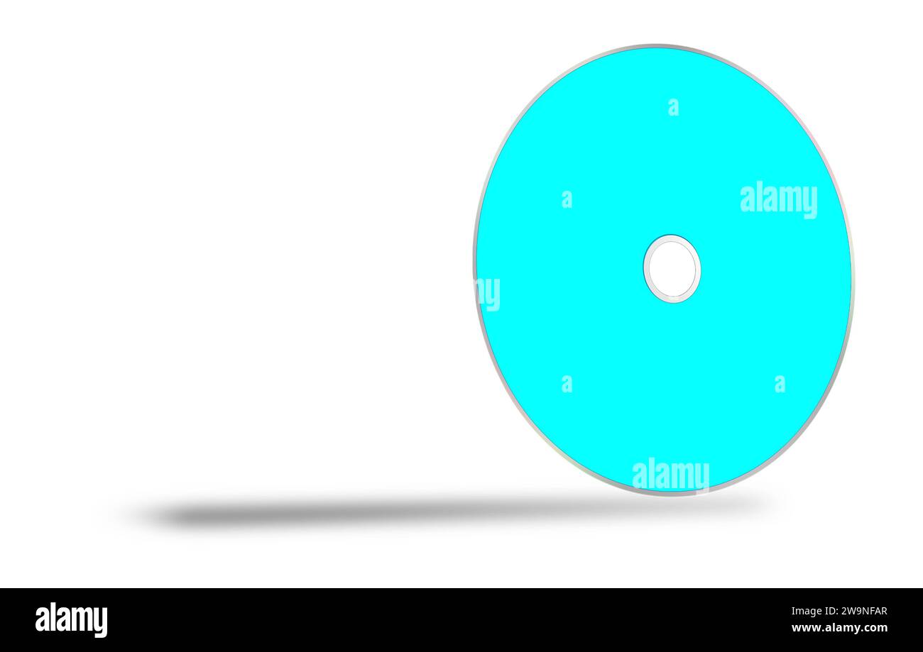 CD or DVD blank template cyan for presentation layouts and design. 3D ...