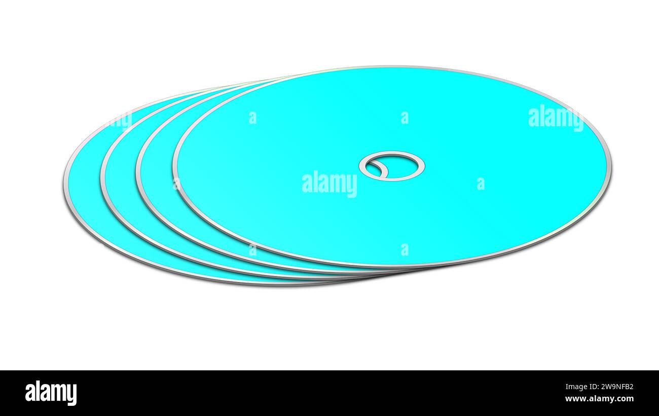 CD or DVD blank template cyan for presentation layouts and design. 3D ...