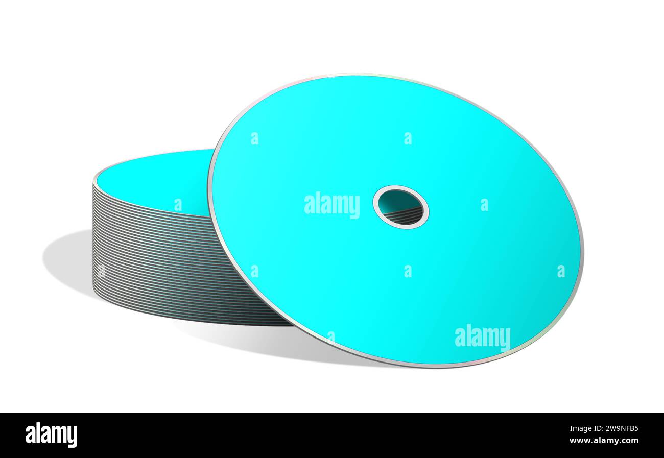 CD or DVD blank template cyan for presentation layouts and design. 3D ...
