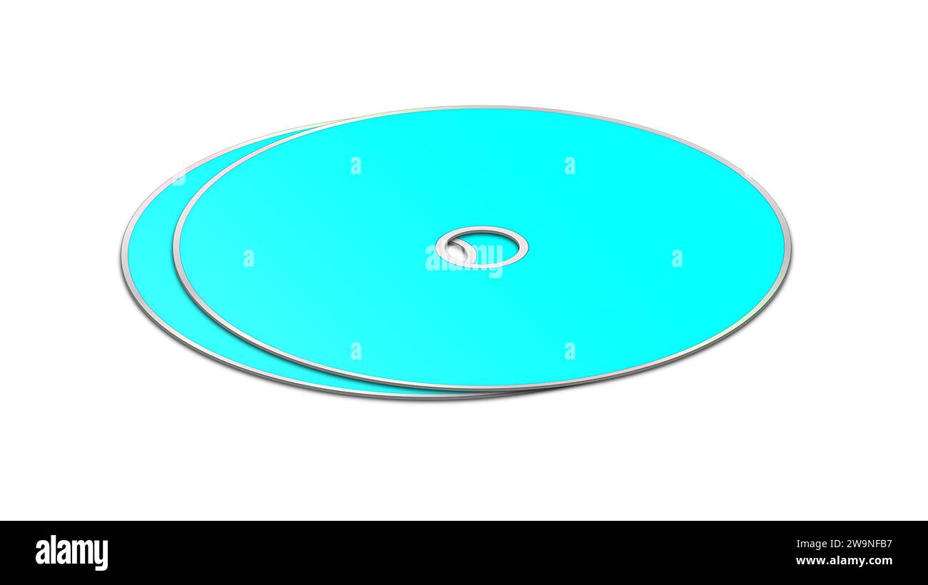 CD or DVD blank template cyan for presentation layouts and design. 3D ...