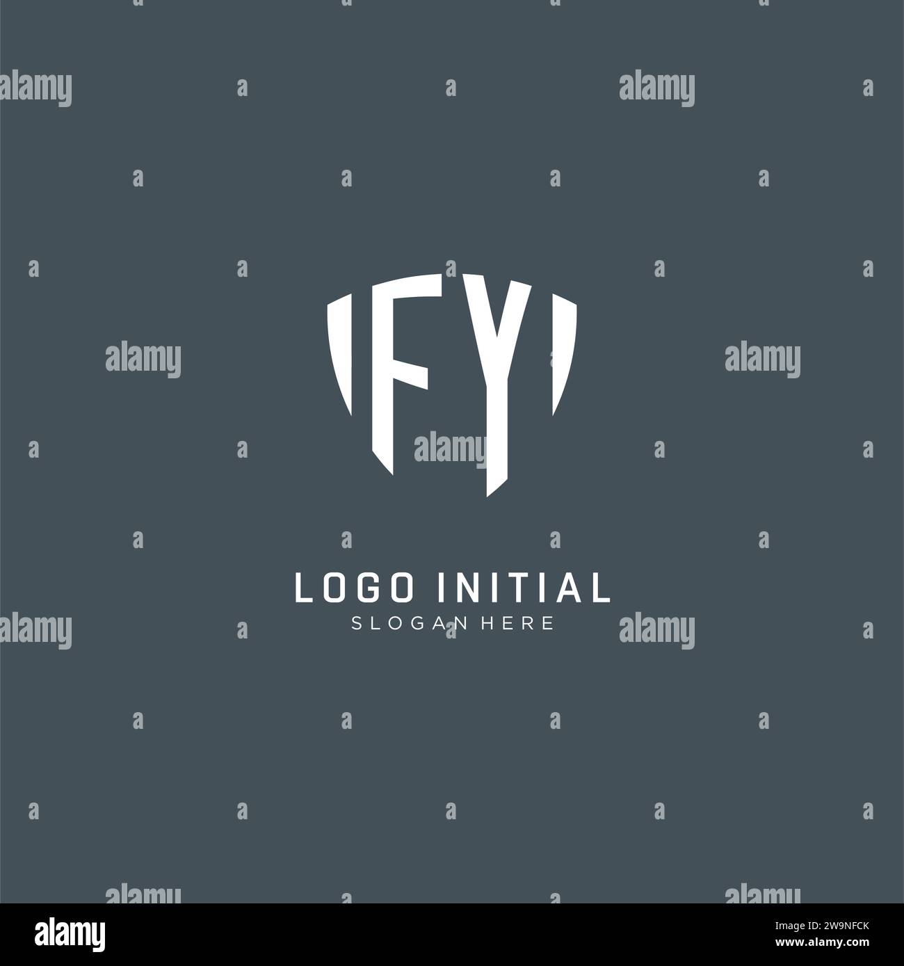 Initials FY logo shield guard shape, creative logo design concept ...