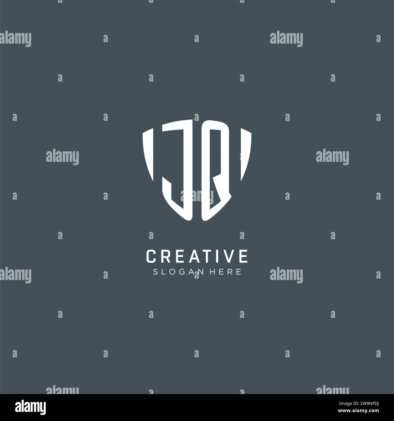 Initials Jq Logo Shield Guard Shape Creative Logo Design Concept Vector Graphic Stock Vector