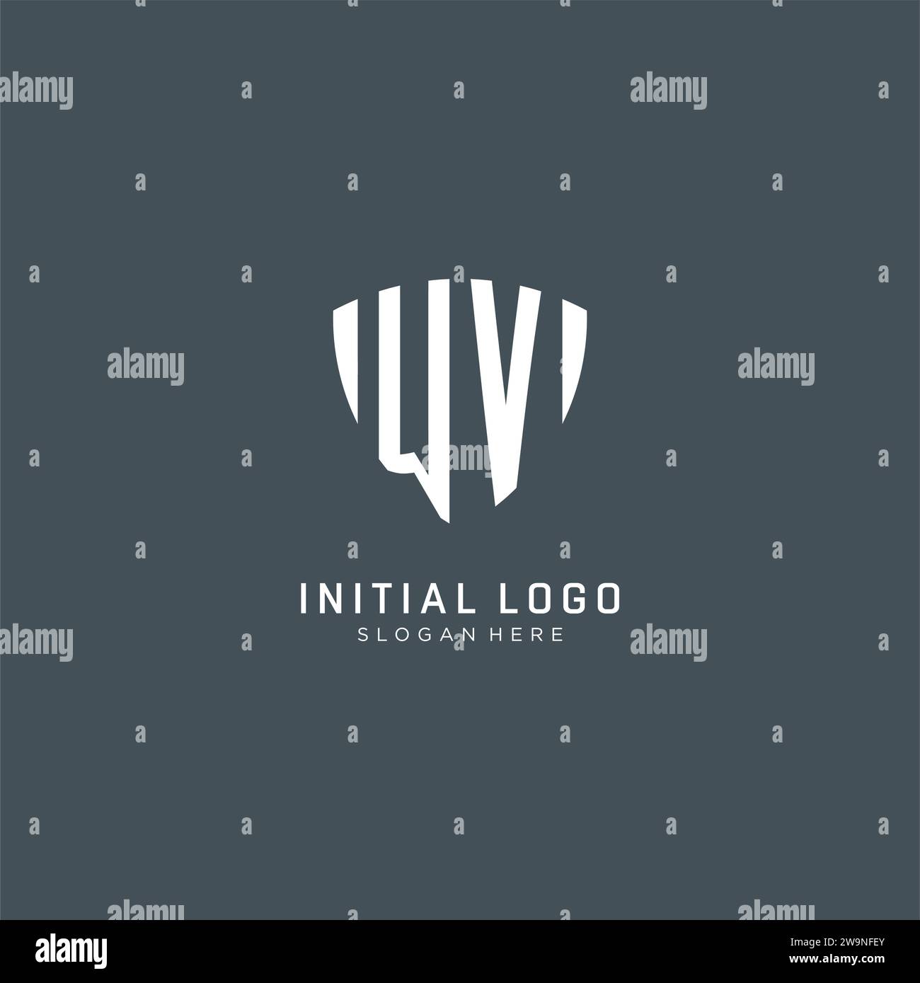 Initials WV logo shield guard shape, creative logo design concept vector graphic Stock Vector ...