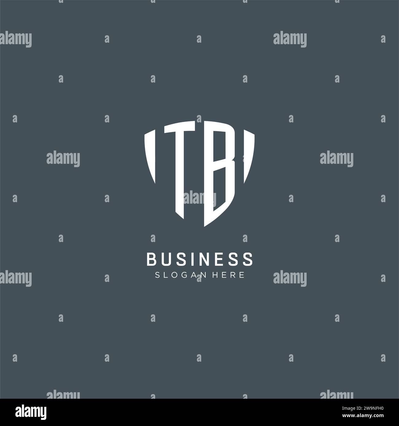 Initials TB logo shield guard shape, creative logo design concept ...