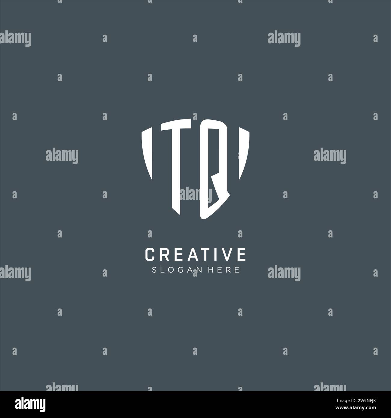 Initials TQ logo shield guard shape, creative logo design concept vector graphic Stock Vector ...