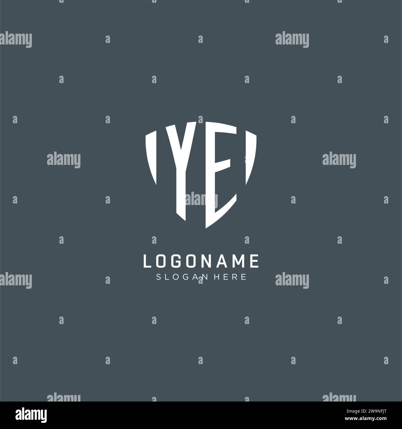 Initials YE logo shield guard shape, creative logo design concept ...