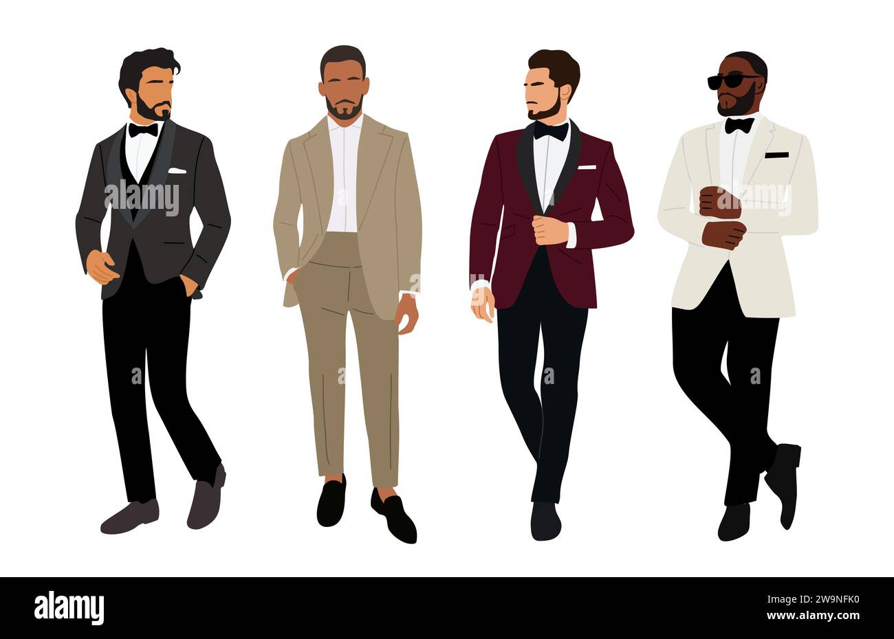 Different business men characters in formal outfit Stock Vector Image ...