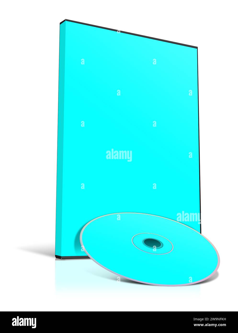 DVD box blank template cyan for presentation layouts and design. 3D ...