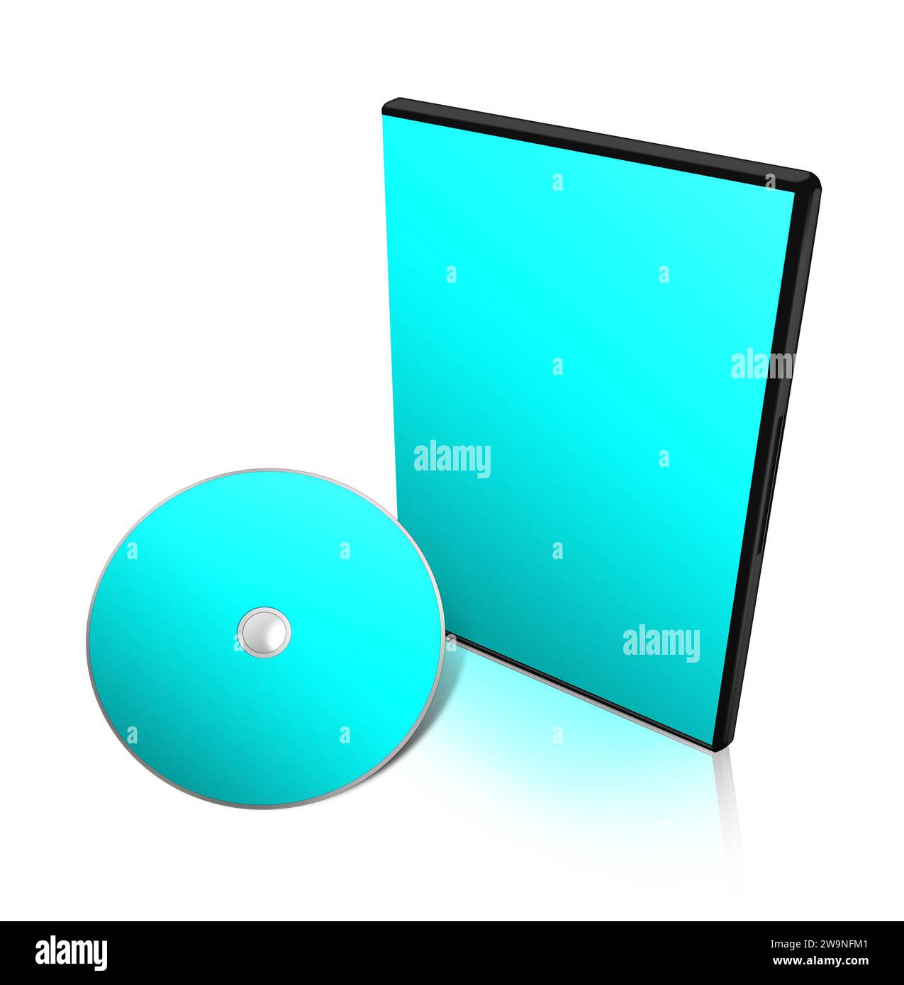 DVD box blank template cyan for presentation layouts and design. 3D ...