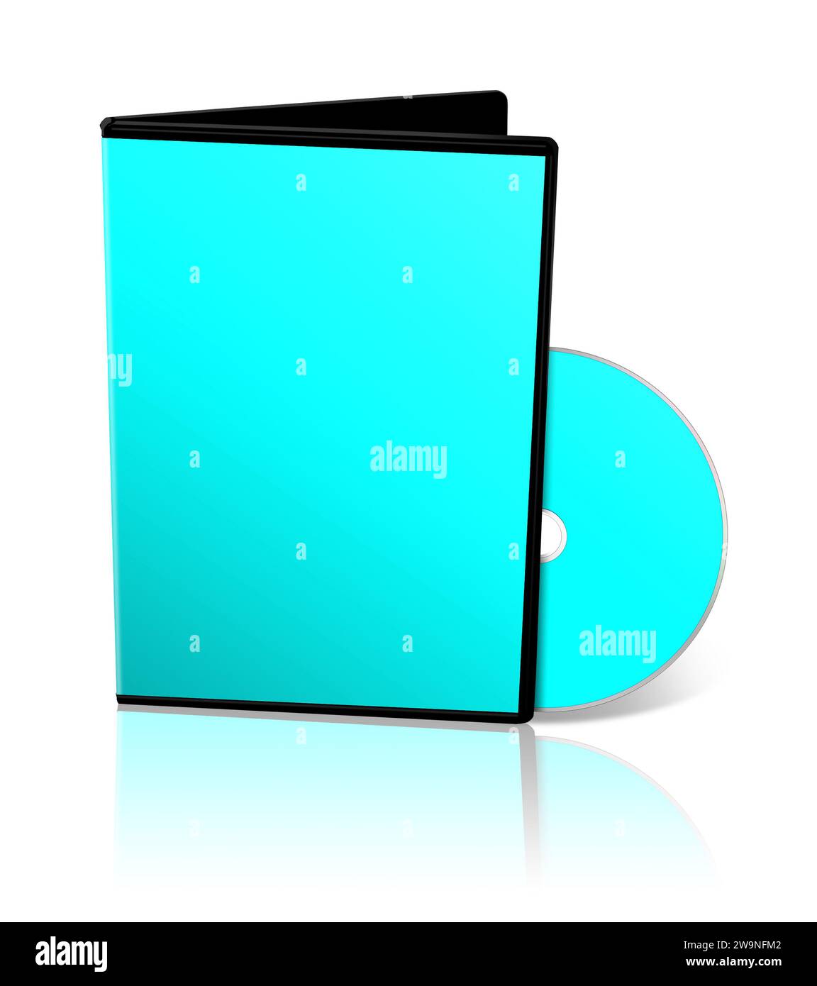 DVD box blank template cyan for presentation layouts and design. 3D ...