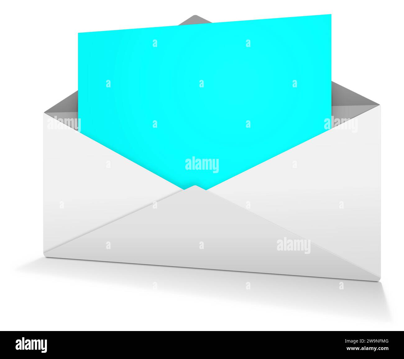 Cyan Postal envelope blank template for presentation layouts and design ...