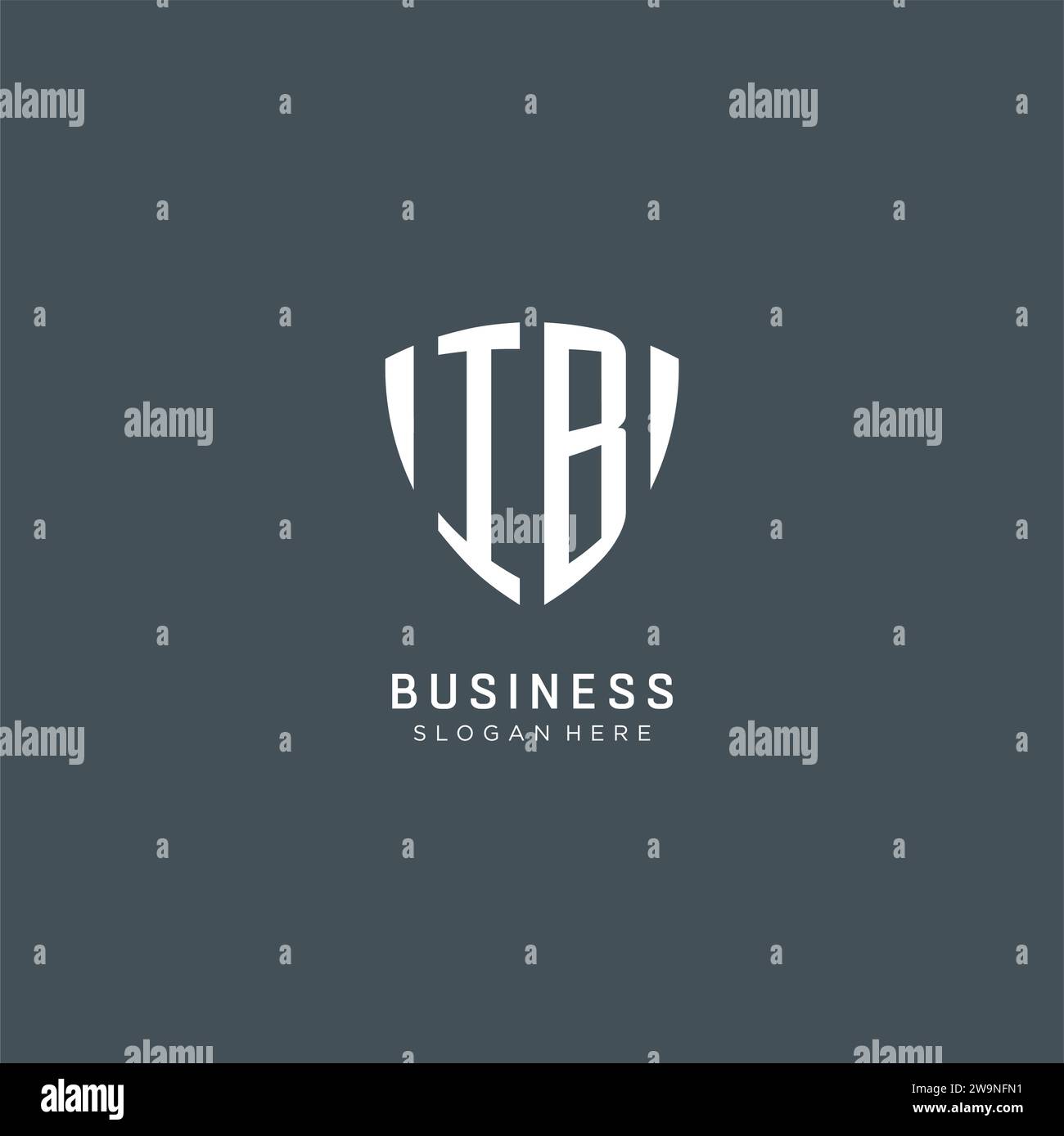 Initials IB logo shield guard shape, creative logo design concept ...