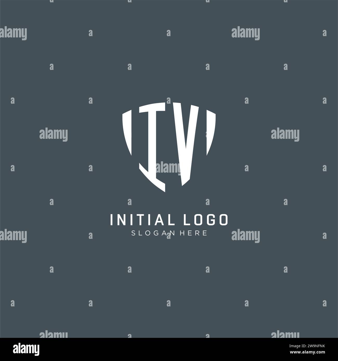 Initials IV logo shield guard shape, creative logo design concept vector graphic Stock Vector ...