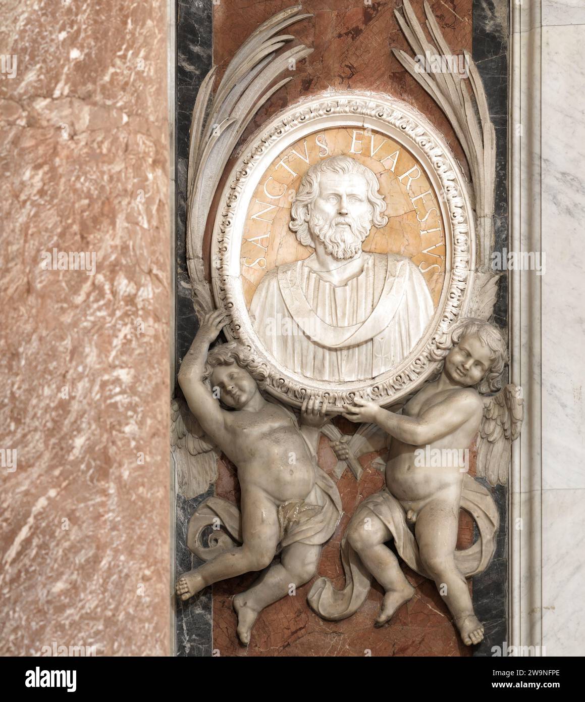 Commemorative plaque to Pope St Evarestus (Evaristus, Aristis), fifth ...