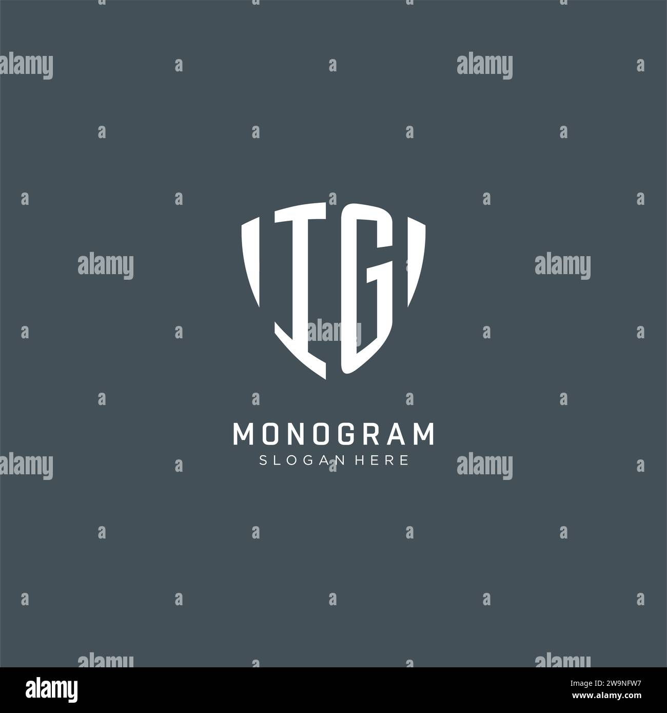 Initials IG logo shield guard shape, creative logo design concept ...