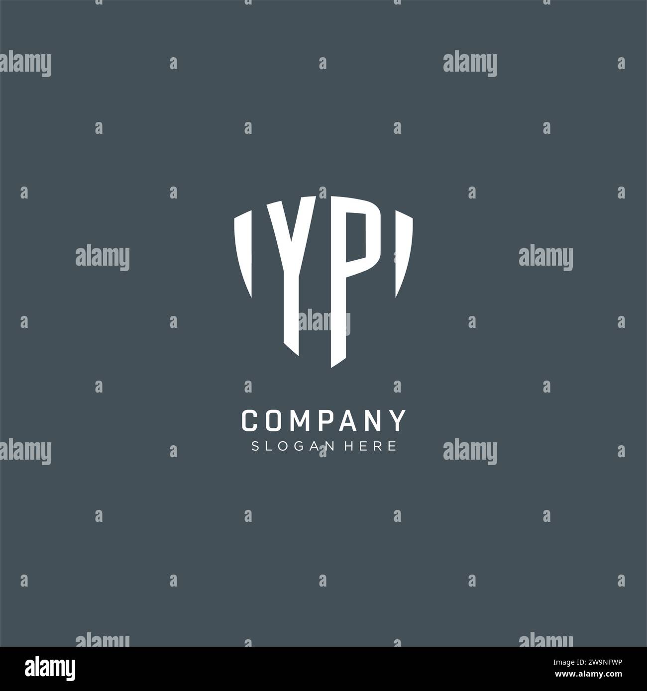 Initials YP logo shield guard shape, creative logo design concept ...