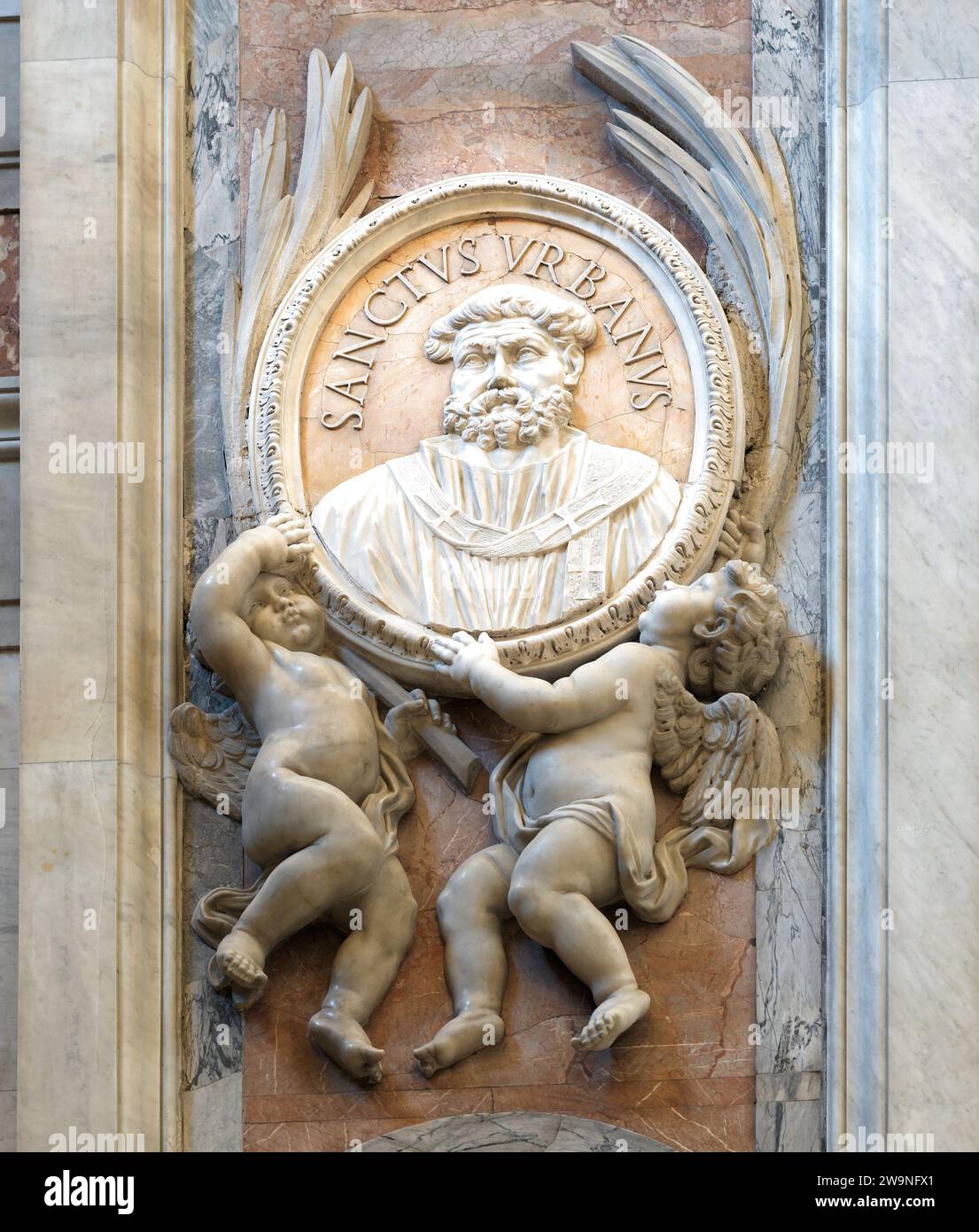 Commemorative plaque to Pope St Urbanus I, died 230 AD, in St Peter's ...