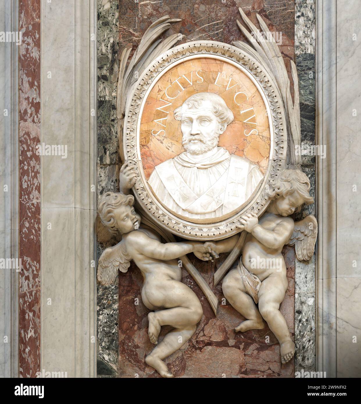 Commemorative plaque to Pope St Lucius I, died 223 AD, in St Peter's ...