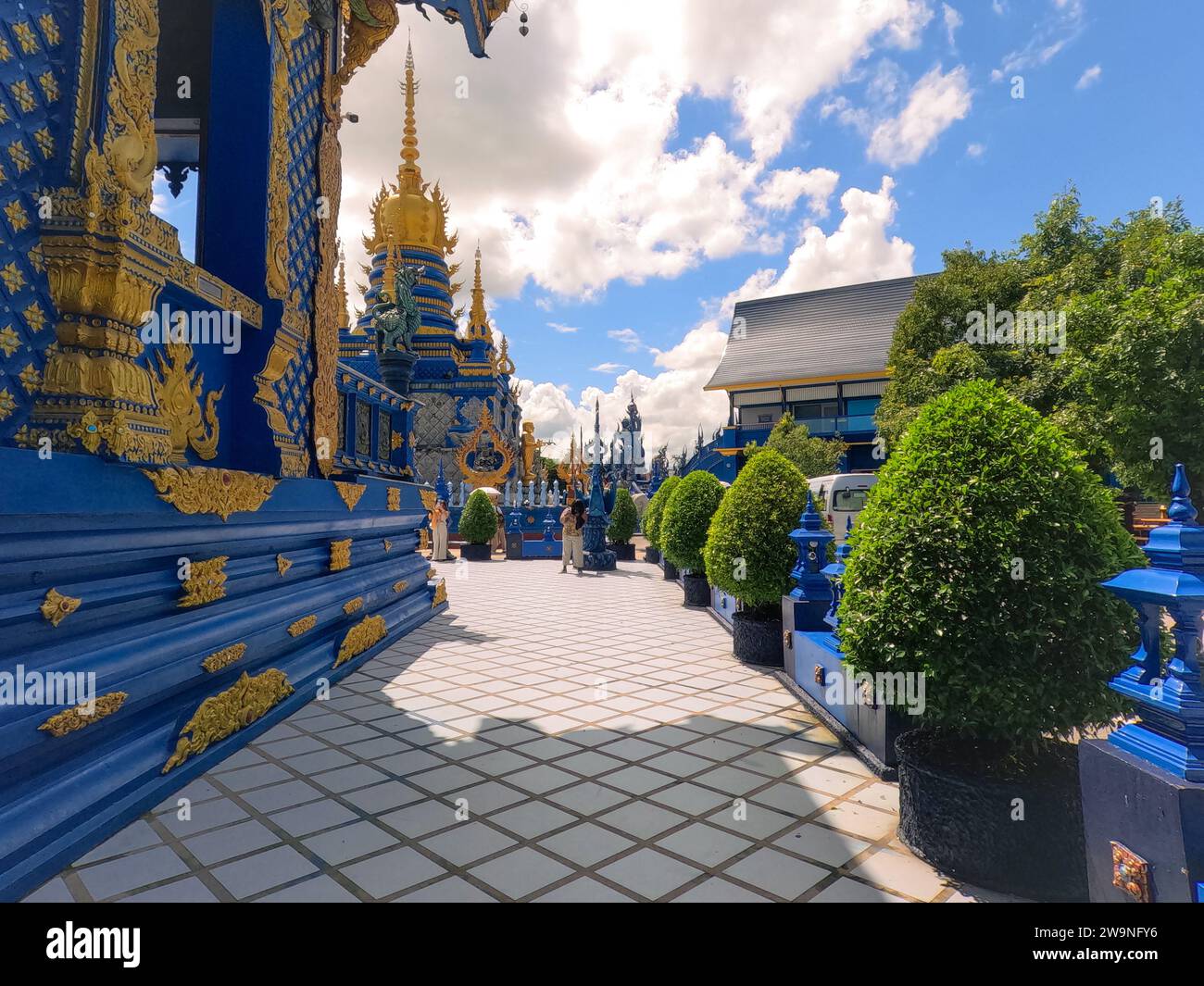 Architecture of Wat Rong Suea Ten Blue Temple at Chiang Rai Thailand ...