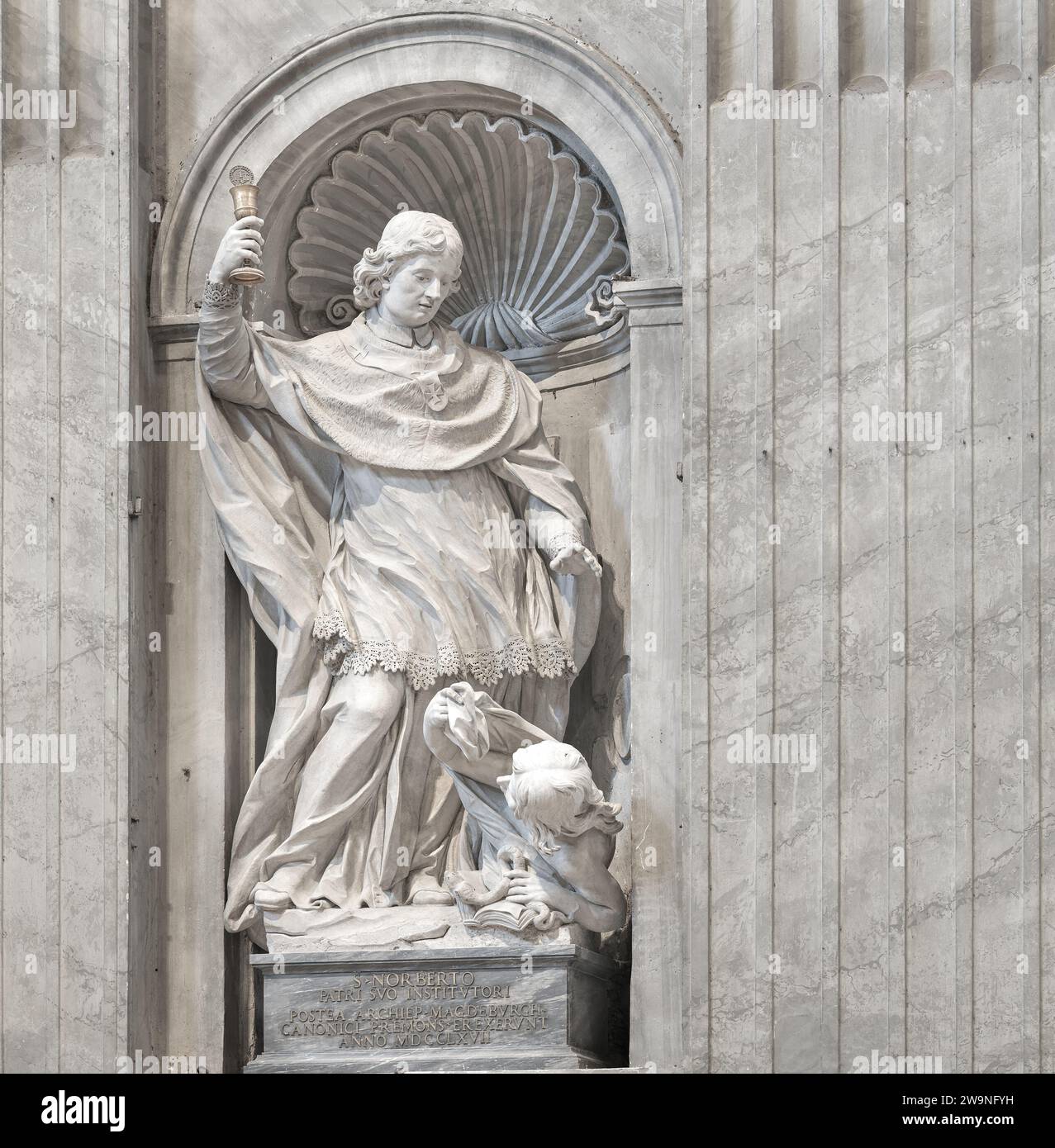 Commemorative statue, to St Norbert of Xanten , in St Peter's basilica ...