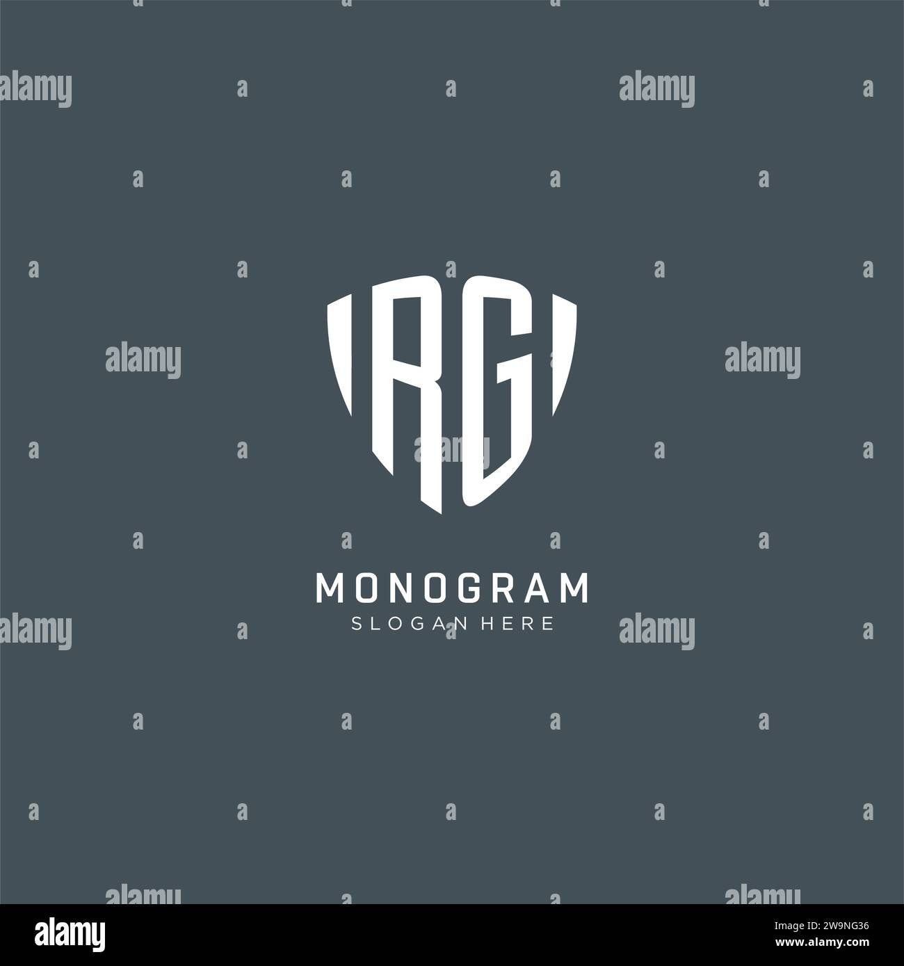 Initials RG logo shield guard shape, creative logo design concept vector graphic Stock Vector ...