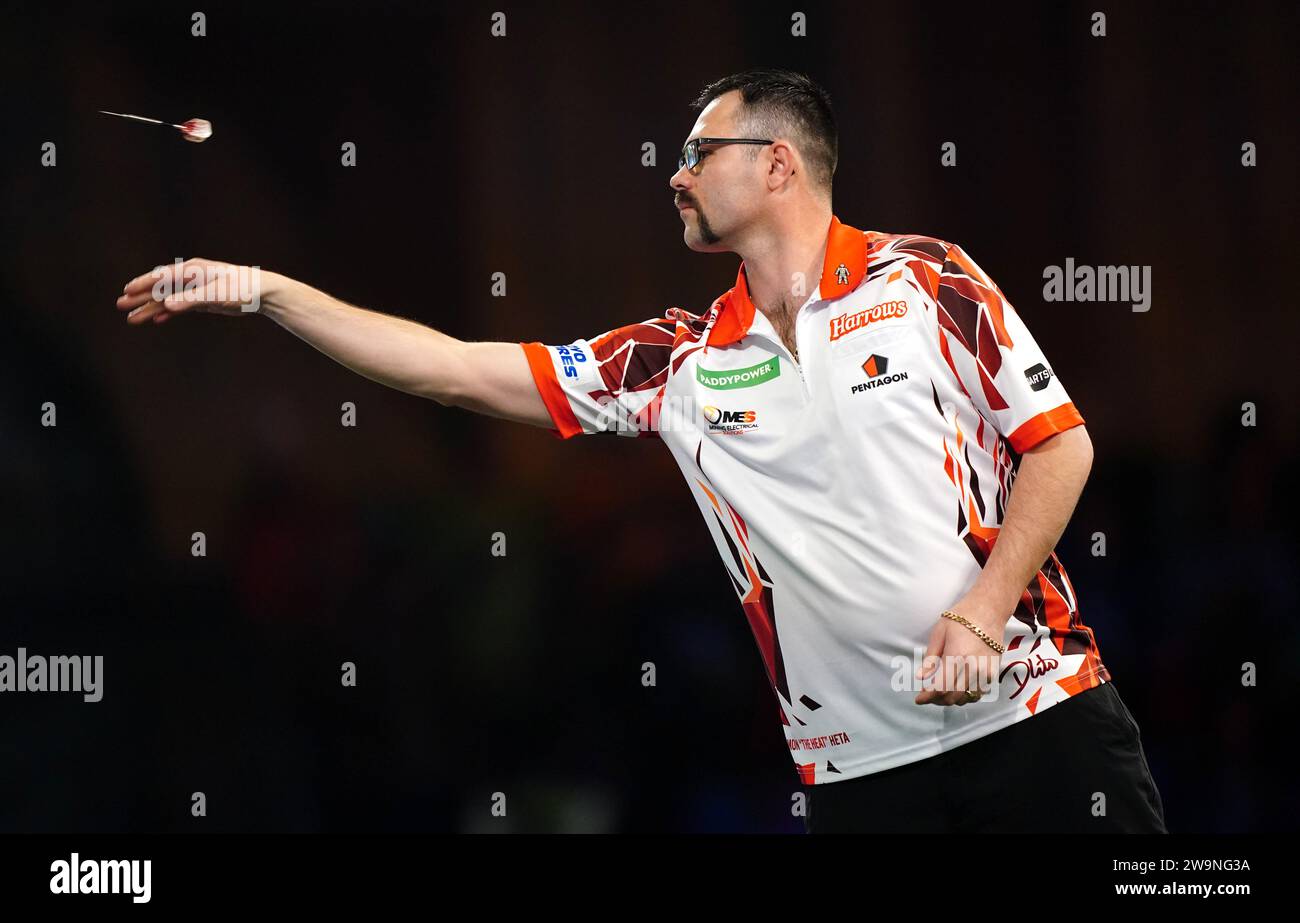 Damon Heta in action against Berry van Peer (not pictured) on day ...