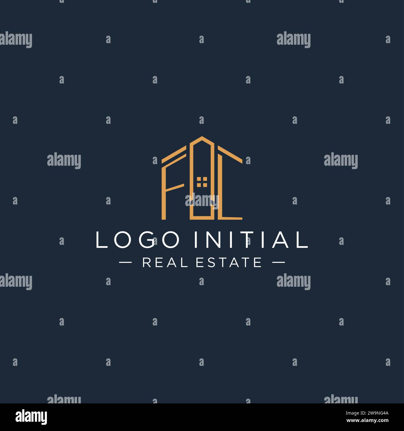 Initial letter FL logo with abstract house shape, luxury and modern ...