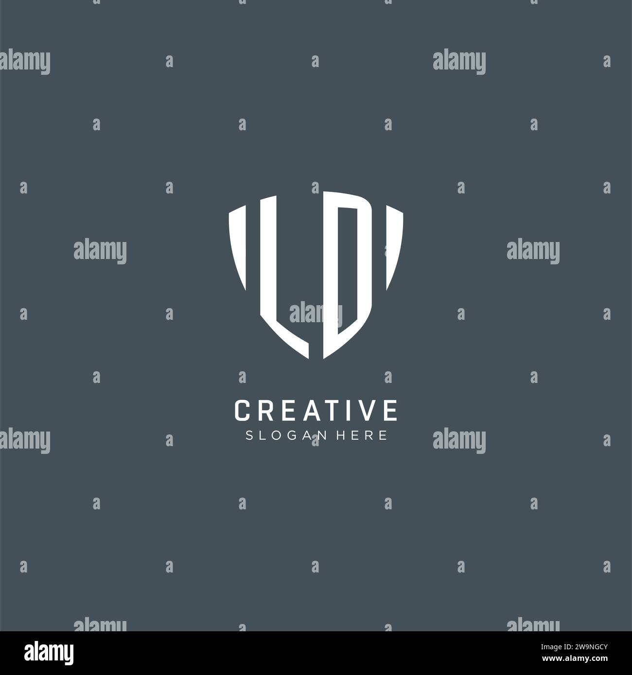 Initials LD logo shield guard shape, creative logo design concept vector graphic Stock Vector ...