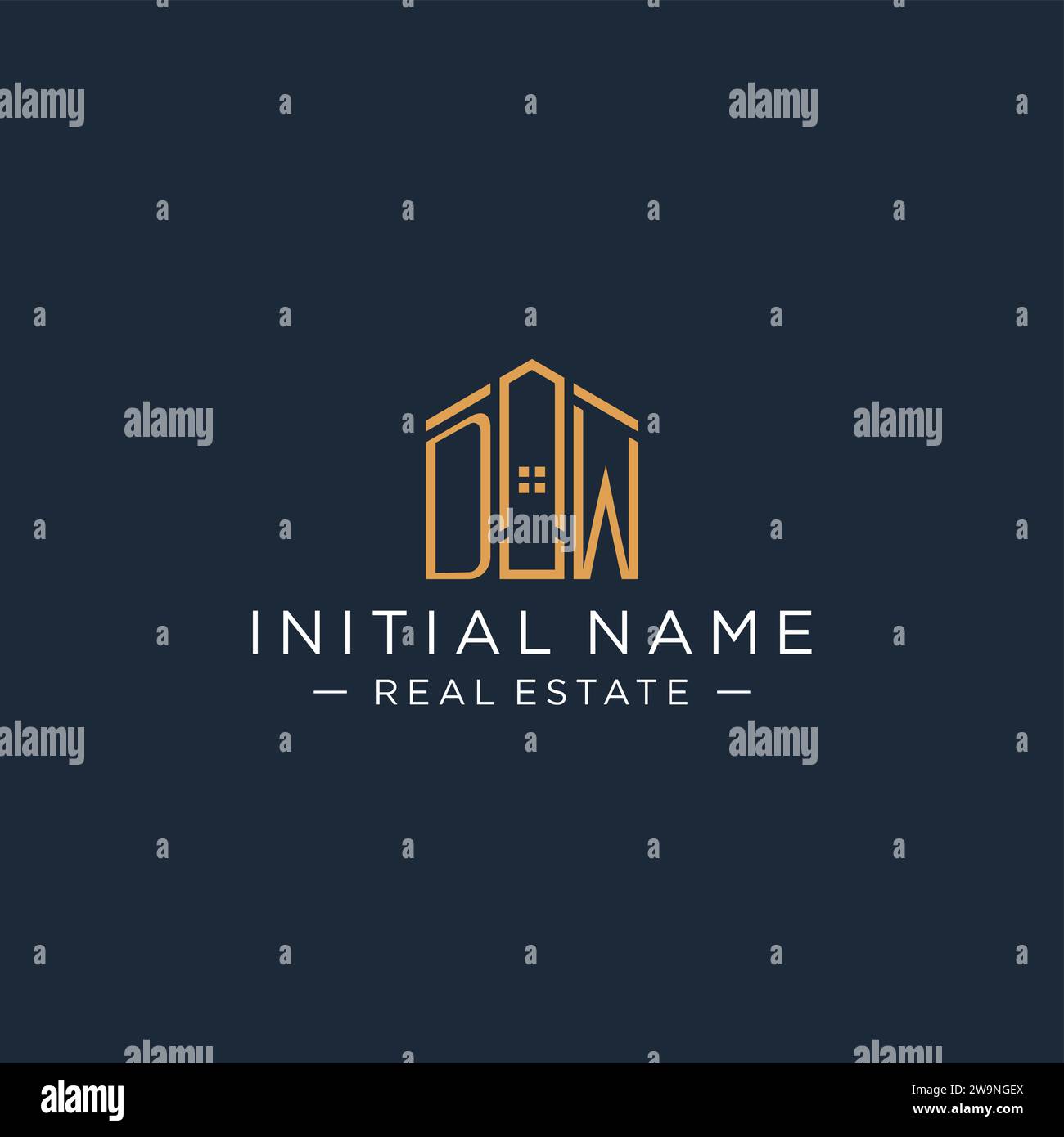 Initial letter DW logo with abstract house shape, luxury and modern ...