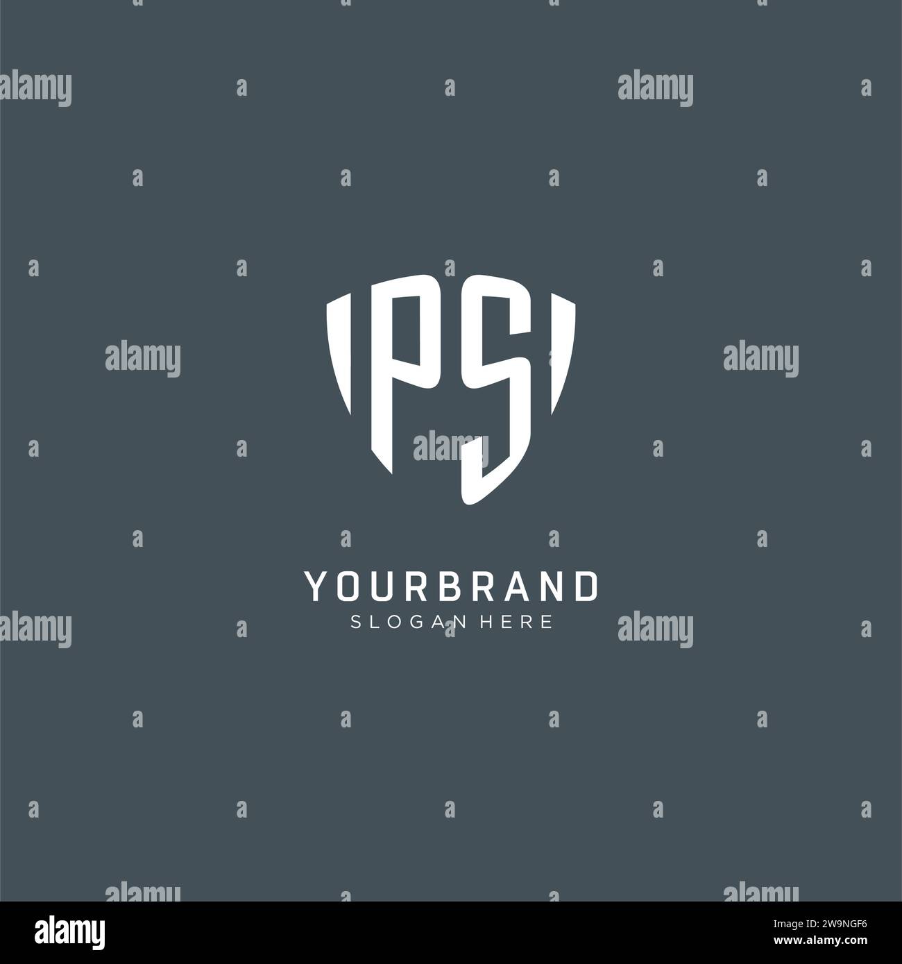 Initials PS logo shield guard shape, creative logo design concept vector graphic Stock Vector ...
