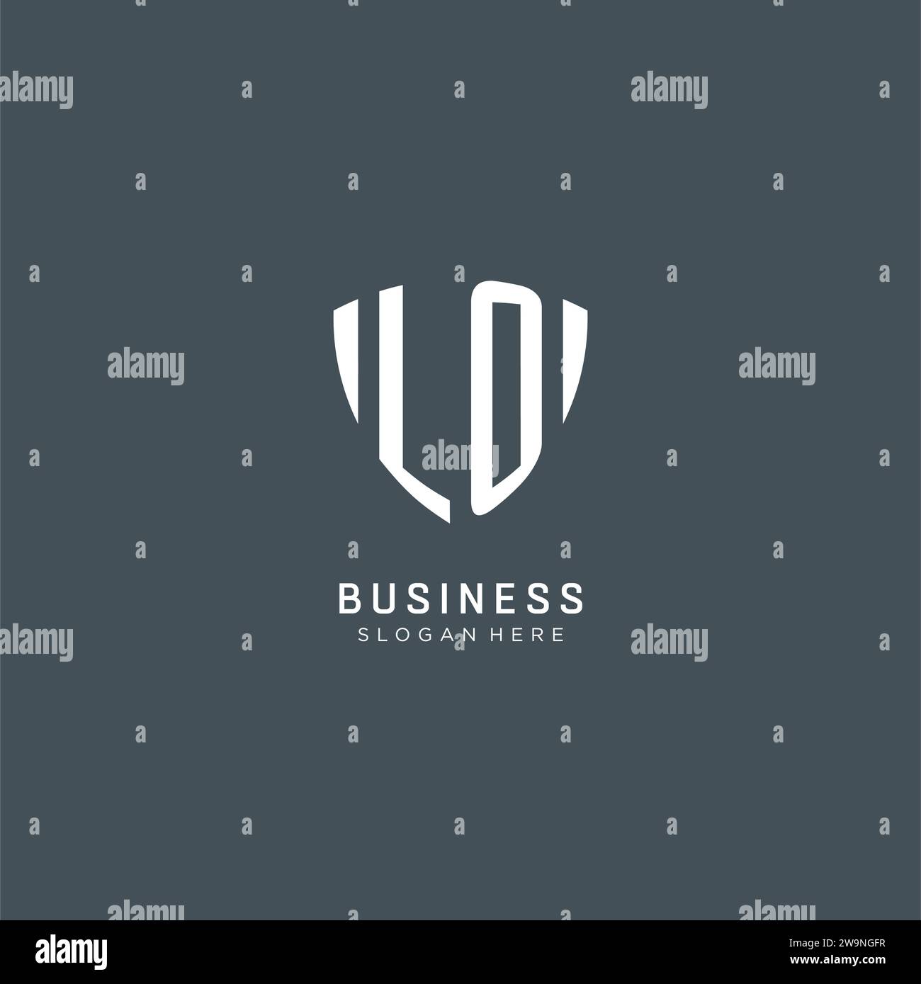 Initials LO logo shield guard shape, creative logo design concept ...