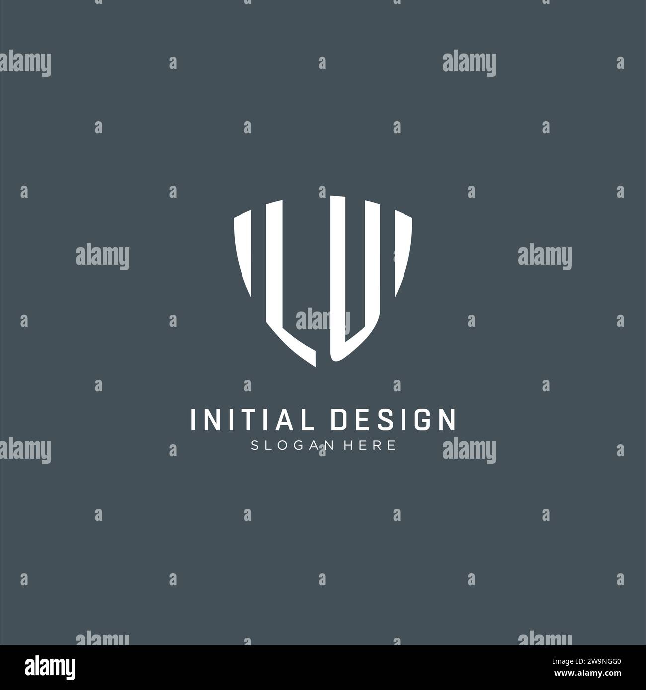 Initials LU logo shield guard shape, creative logo design concept ...