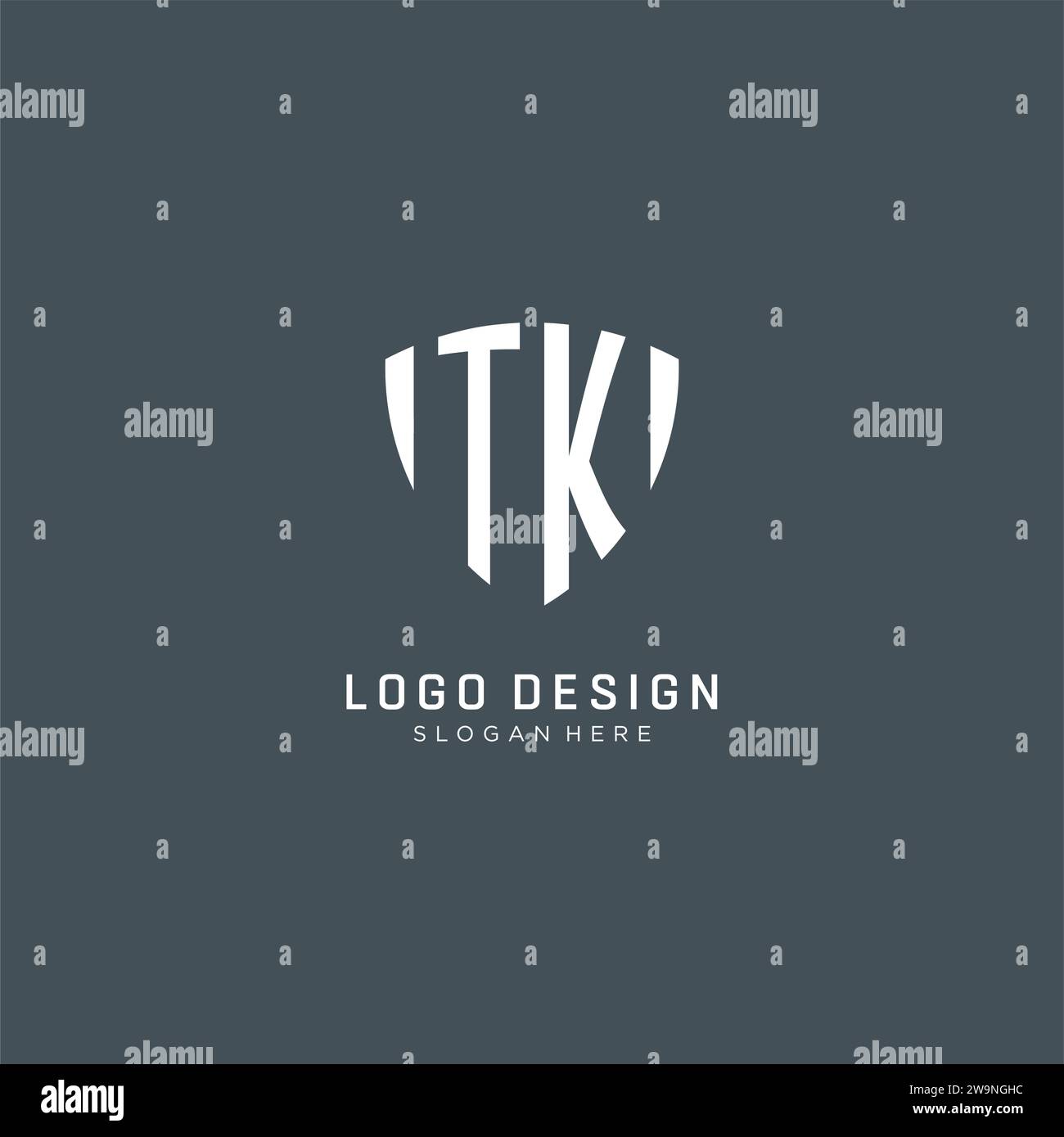 Initials TK logo shield guard shape, creative logo design concept vector graphic Stock Vector ...